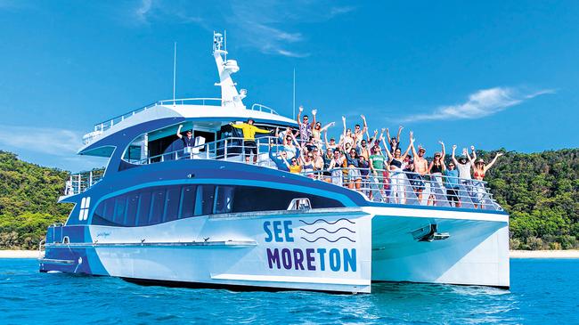 Brisbane: Full-Day Moreton Bay Marine Park Catamaran Tour with ...