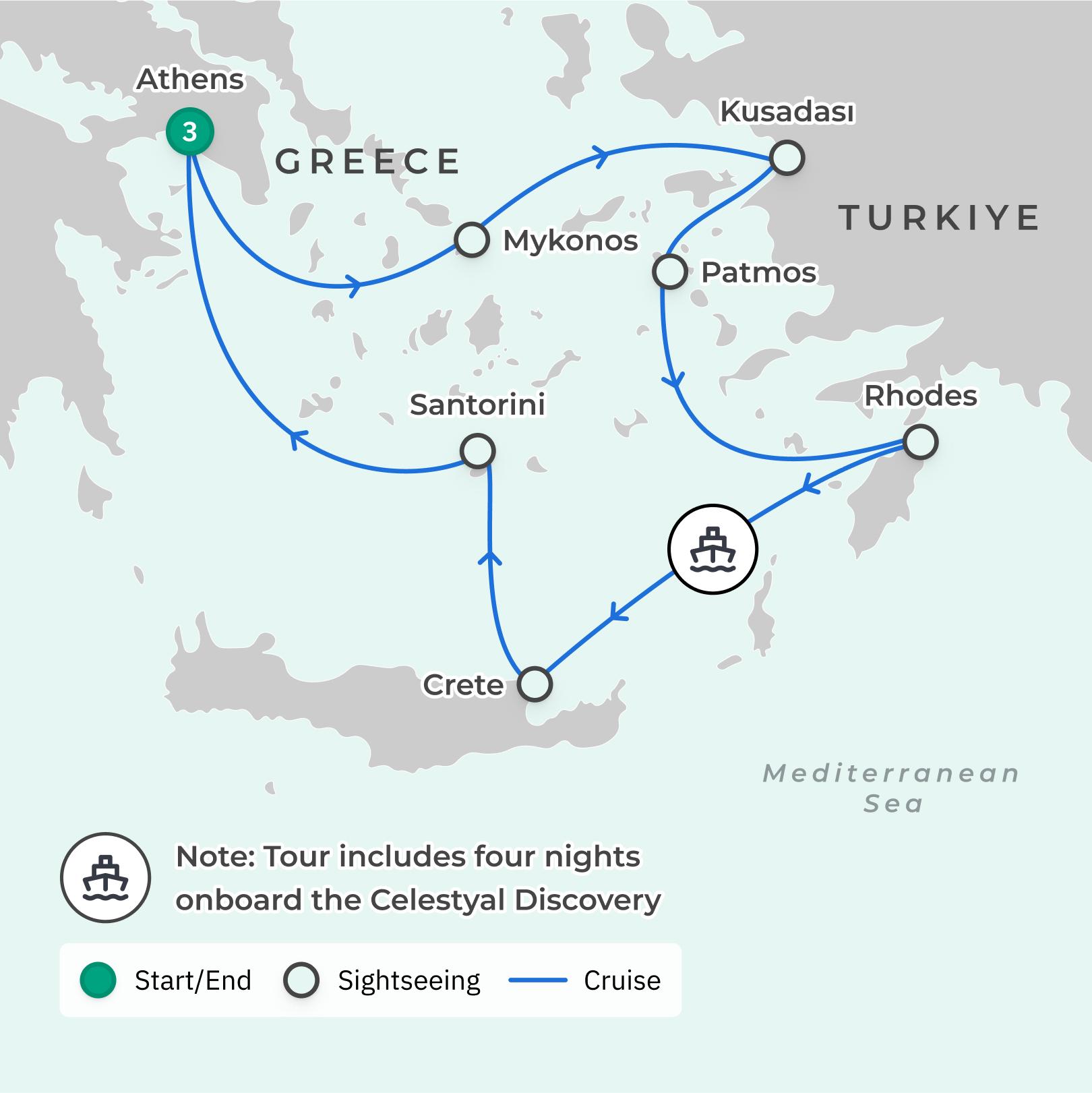 Greece Island Highlights with All-Inclusive Aegean Cruise & Guided ...