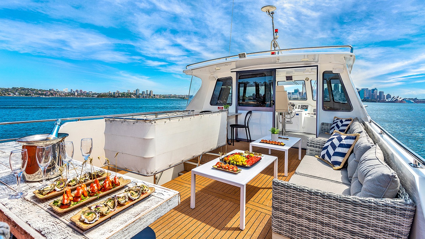 1.5-Hour Vivid Harbour Cruise aboard the Fleetwing II with Canapes & Drink