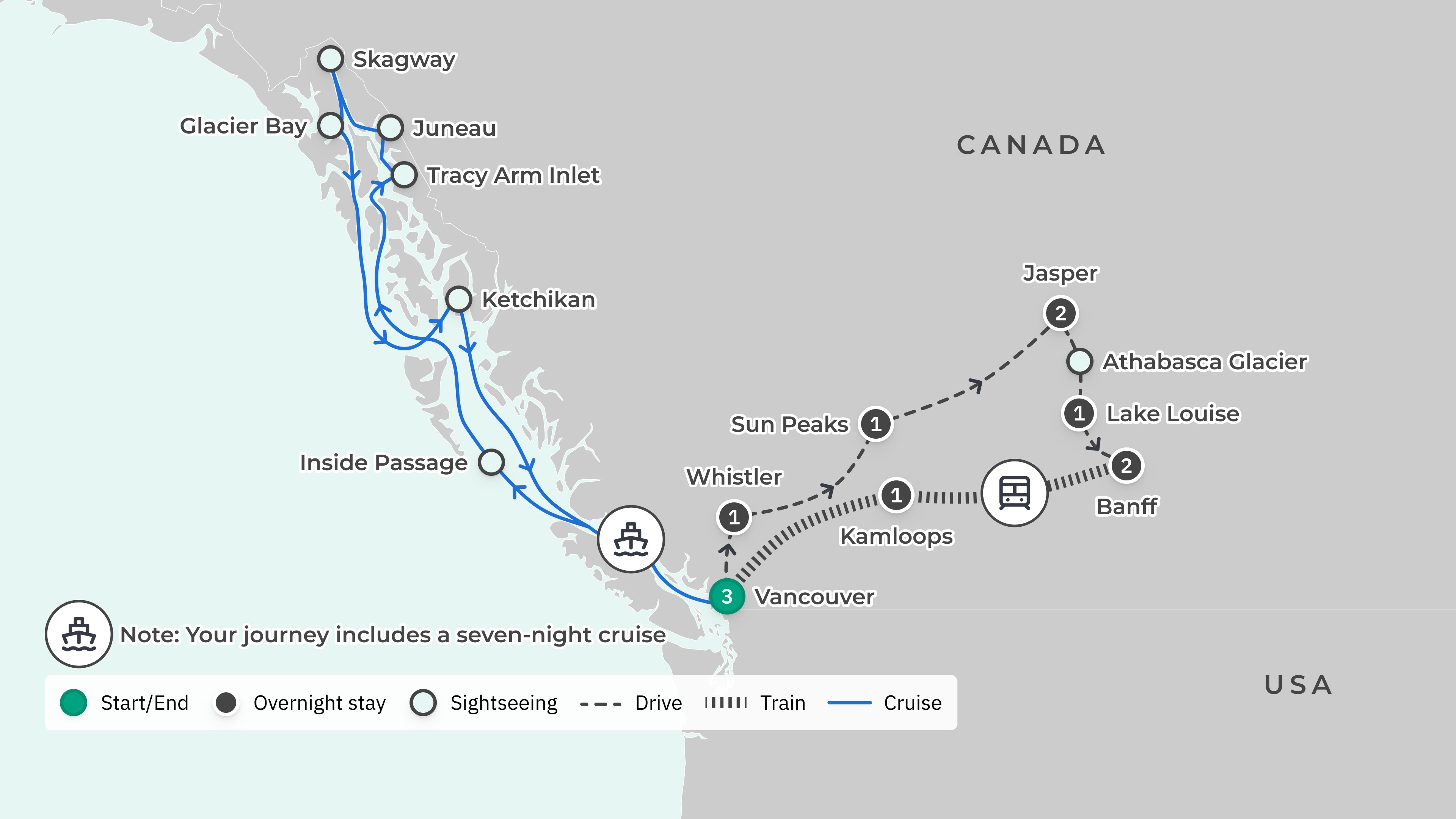 Canada & Alaska Rail & Sail Journey with Rocky Mountaineer & Inside ...