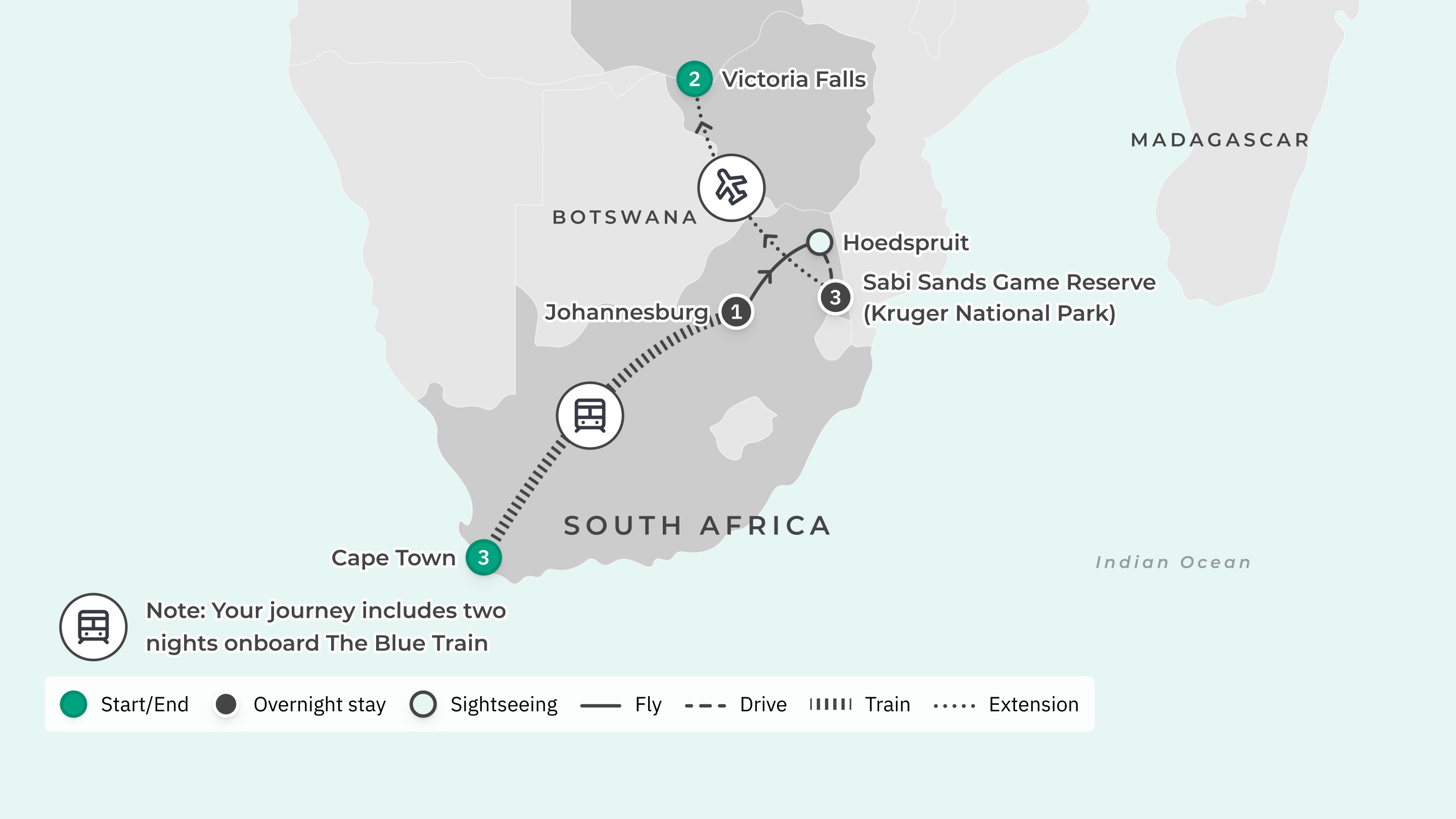 South Africa Iconic Blue Train Journey with All-Inclusive Safari | Luxury